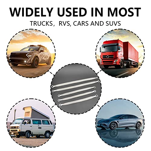 zipelo Universal Automotive Ground Strap, 6Pcs 12" Vehicle Engine Ground Cable Strap Kit, Professional Heavy Duty Braided Tinned Copper Strap for SUV Truck Most Cars (Silver2)