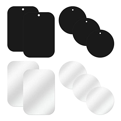 GDMINLO Universal Metal Plateļ¼10 Packļ¼ for Magnetic Car Mount Phone Holder with Full Adhesive for Phone Magnet, Magnetic Mount, Car Mount Magnetļ¼4 Rectangle and 6 Roundļ¼