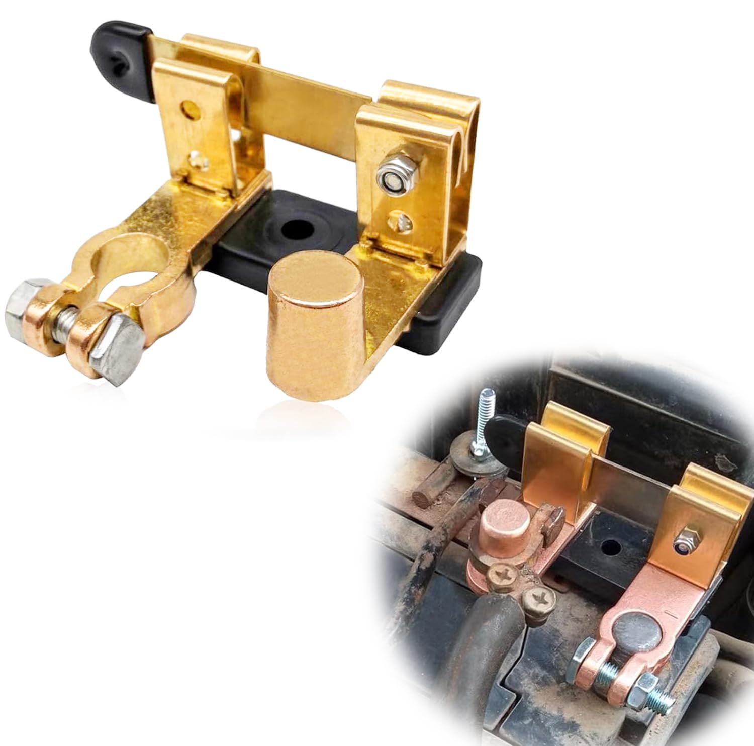 Top Post Knife Blade Master Switch, Solid Brass Knife Blade Master Switch 12V/25V Knife Power Shut Off Isolator for Auto Car RV-Marine Boat Truck Vehicle, Battery Cut Off Shut Off Switch, Negative