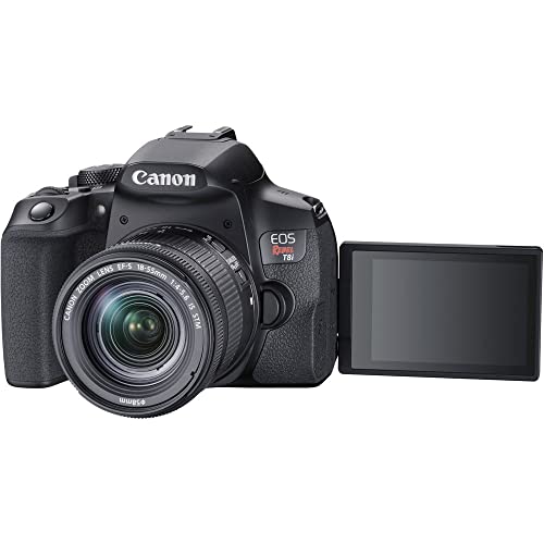 Canon EOS Rebel T8i DSLR Camera with 18-55mm Lens (3924C002), 64GB Card, Case, Card Reader, Flex Tripod, Hand Strap, Cap Keeper, Memory Wallet, Cleaning Kit