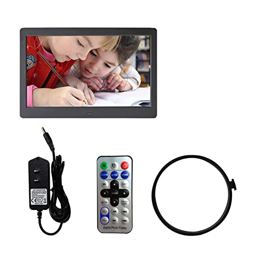 10 inch Screen LED Backlight HD 1024 * 600 Digital Photo Frame Electronic Album Picture Music Movie Full Function (Color : White wth 32gb, Size : US Plug)