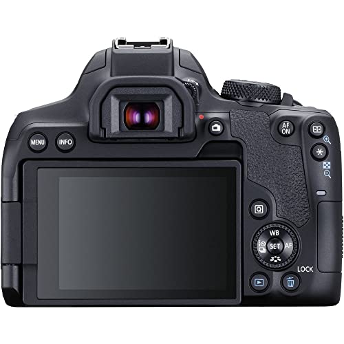 Canon EOS Rebel T8i DSLR Camera with 18-55mm Lens (3924C002), 64GB Card, Case, Card Reader, Flex Tripod, Hand Strap, Cap Keeper, Memory Wallet, Cleaning Kit