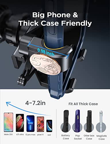 AINOPE CD Phone Holder for Car CD Slot Phone Holder One-Hand Operation 2-in-1 Stable Vent Car Phone Holder Mount Compatible with iPhone 14/13 4-7 Inch Phones