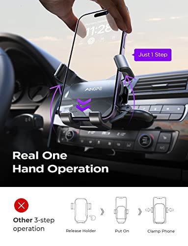 AINOPE CD Phone Holder for Car CD Slot Phone Holder One-Hand Operation 2-in-1 Stable Vent Car Phone Holder Mount Compatible with iPhone 14/13 4-7 Inch Phones