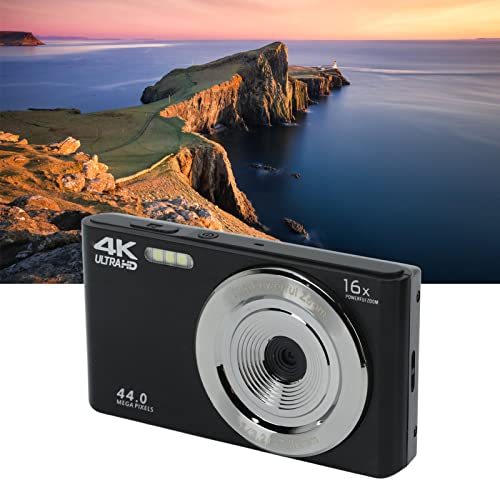 AMONIDA 16X Digital Zoom Camera, HD Camera Plastic Housing 44MP (Black)