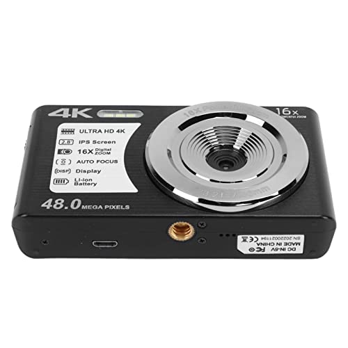 Mini Digital Camera, 2.8 Inch Screen Digital Camera 16X Digital Zoom Built in Fill Light for Beginners (Black)