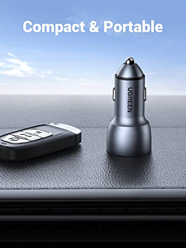 UGREEN USB Car Charger Adapter 36W - Dual USB Car Charger Fast Charging, Cigarette Lighter Adapter Compatible with iPhone 14/13/12/11/SE/XR/X/XS, Galaxy S22/S21/S20/S10/Note 20, Pixel 5/4/3