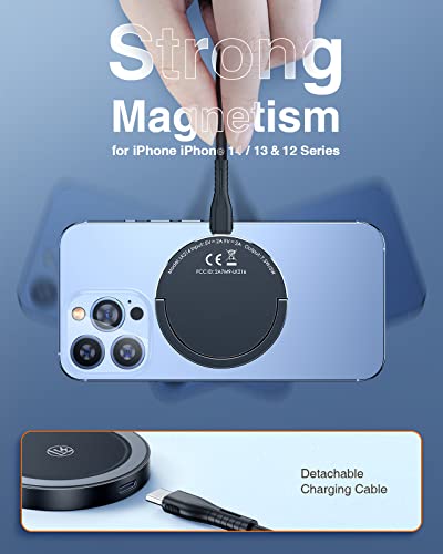LK Magnetic Wireless Charger Compatible for MagSafe Charger for iPhone 14 Pro Max/14 Pro/14 Plus/13/13 Pro/13 Pro Max/iPhone 12 Pro/12 Pro Max, 3.3 ft Cable(No Adapter), Black