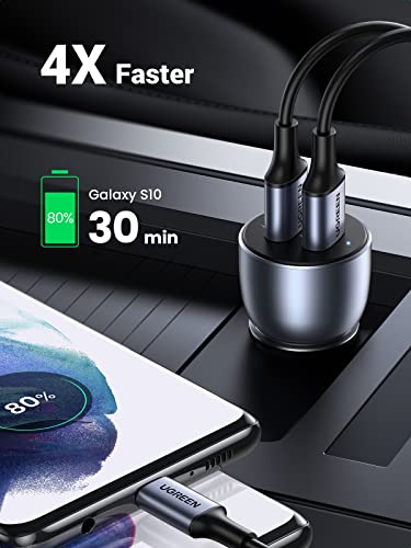 UGREEN USB Car Charger Adapter 36W - Dual USB Car Charger Fast Charging, Cigarette Lighter Adapter Compatible with iPhone 14/13/12/11/SE/XR/X/XS, Galaxy S22/S21/S20/S10/Note 20, Pixel 5/4/3