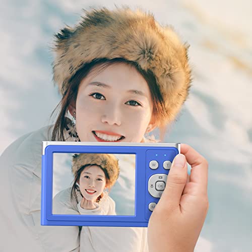Portable Digital Camera for Photography, 50 Million Pixels Vlogging Camera, 1080P Camera with 2.88'' IPS Screen, 16X Zoom Compact Portable Mini Rechargeable, Gifts for Students Teens Adults (Blue)