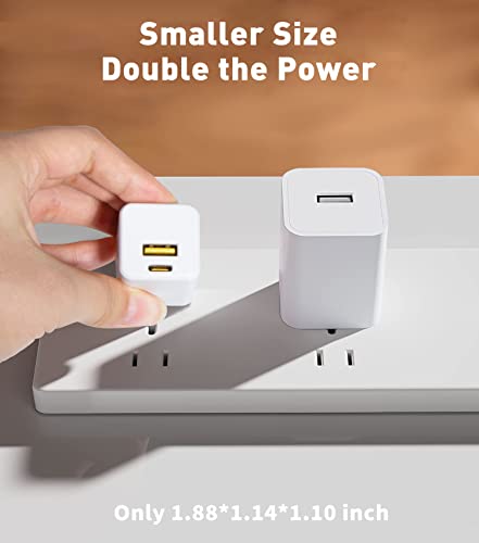 USB C Wall Charger Block,20W Dual Port Charge Adapter,Fast Charging Plug Compatible with Apple Watch Series Se 8 7 6 5 4 3 iPhone 14 Plus 13 12 Mini Pro Max iPad Pro Air, Airpods