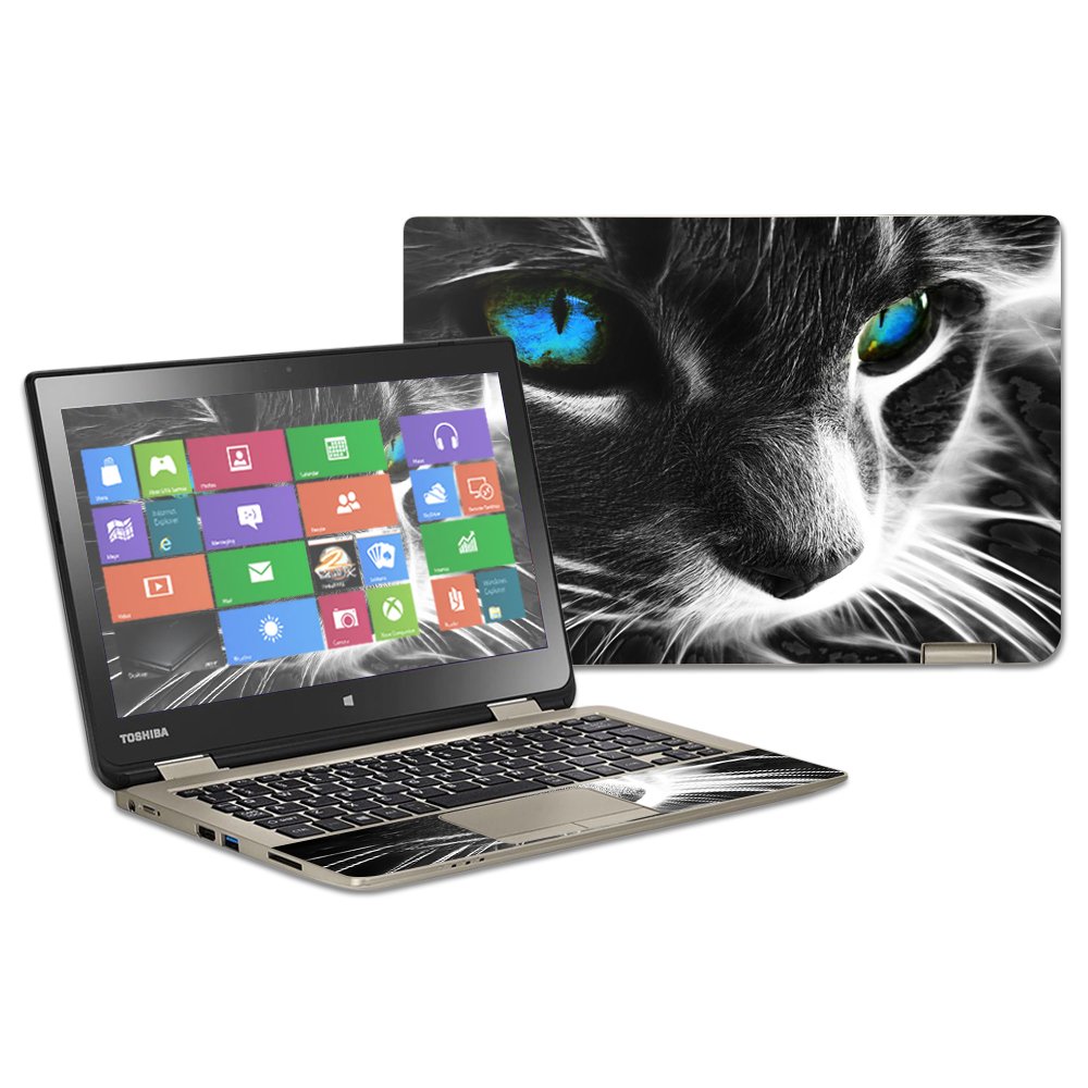 MightySkins Skin Compatible with Toshiba Satellite Radius 11 L15W-B 11.6" wrap Cover Sticker Skins Cat