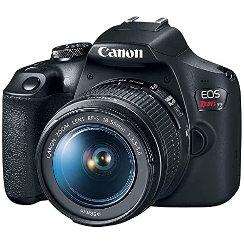 Canon EOS Rebel T7 Digital SLR Camera with EF-S 18-55mm Zoom Lens + SanDisk 32GB Memory Card + Tripod + Case + Wideangle Lenses + ZeeTech Accessory Bundle (20pc Bundle) (Renewed)