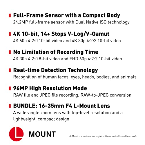 Panasonic LUMIX S5 Full Frame Mirrorless Camera (DC-S5BODY) and LUMIX S Pro 16-35mm F4 Wide Zoom Lens (S-R1635)