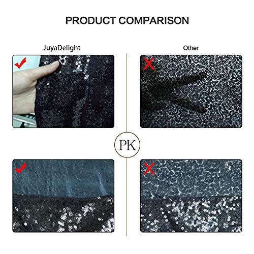 Juya Delight 6FT X 8FT Non-Transparent Sequin Photography Background Backdrop Curtain for Birthday Party Wedding Festival Ceremony (Black)