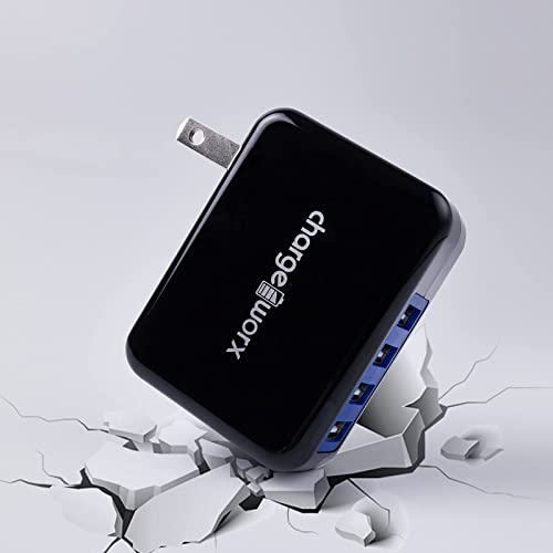 USB Charging Hub Charger Block Wall Charger USB Charger Adapter Charging Station 4 Multi Port Fast Charger Power Block with Cable for iPhone 12 Pro Max Plus Samsung Multiple Device Phone Tablet Laptop