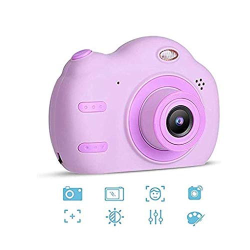 LKYBOA Mini Purple Camera,Dual Lens HD Children Digital Cameras for Boys Birthday Toy Kid Chargeable
