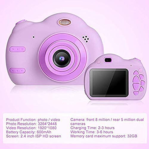 LKYBOA Mini Purple Camera,Dual Lens HD Children Digital Cameras for Boys Birthday Toy Kid Chargeable