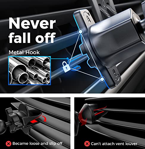 Car Phone Holder Mount, 2022 Upgraded[Gravity Auto-Lock]Car Vent Phone Mount[Thick Case Friendly]Metal Hook Never Fall Universal Cell Phone Automobile Cradles fit for iPhone Samsung All Phones