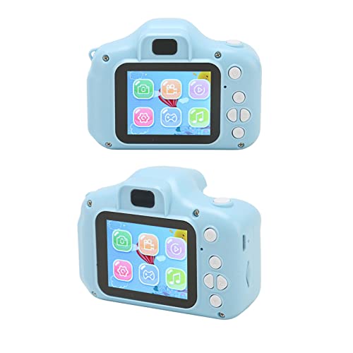 Kids Digital Camera Digital Video Cameras Multi Mode Filter Front Rear 8MP Cute Toddler Camera with Lanyard 32G Memory Card Blue