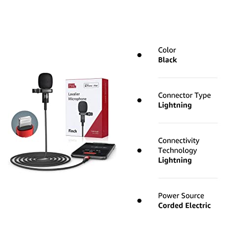 PIXEL Microphone for iPhone iPad(Apple MFi-Certified) from Mic for iPhone Live Streaming Vlogging | External Microphone for iPhone Video Recording, Compatible with Apple Lightning Devices (5ft)