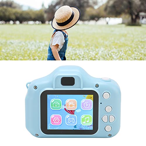 Kids Digital Camera Digital Video Cameras Multi Mode Filter Front Rear 8MP Cute Toddler Camera with Lanyard 32G Memory Card Blue