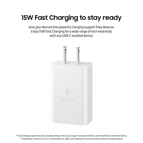 Samsung 15W Wall Charger Type C Only (Cable not Included), White