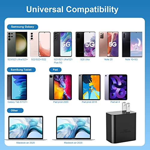 45W USB C Charger, Samsung Super Fast Charging USB Type C Wall Charger Block for Samsung Galaxy S22 Ultra/S22+/S22, Note 20/S20/S21, Galaxy Tab S7/S7+/S8/S8+/S8 Ultra,PPS Wall Charger (2 Pack)
