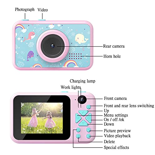 Vlogging Camera for Kids, Full Hd 1080p Rechargeable Electronic Mini Camera for Boys and Girls, Point and Shoot Digital Cameras with IPS Screen, Electronic Anti-Shake Digital Camera