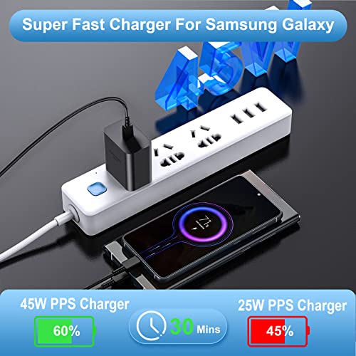 45W USB C Charger, Samsung Super Fast Charging USB Type C Wall Charger Block for Samsung Galaxy S22 Ultra/S22+/S22, Note 20/S20/S21, Galaxy Tab S7/S7+/S8/S8+/S8 Ultra,PPS Wall Charger (2 Pack)