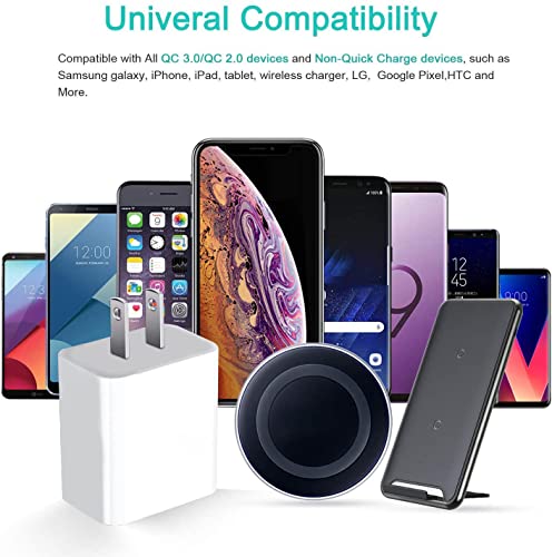 18W Charger Adapter and Cable for Samsung Galaxy A12 A32 A52 A23 5G A01 A11 S21 Plus Ultra FE,Tab S7/S7+,LG Stylo 6/Wing,Moto G Fast/Power/Stylus 2021,One 5G Ace,Quick Charge 3.0 Wall Charging Block