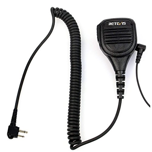 Retevis 2 Pin Two Way Radio Shoulder Speaker Mic with 3.5mm Audio Jack,Compatible with Motorola CP200 GP200D RMU2040 RDU4100 GP88S CP250 P040 EP450 MagOne A8 HYT TC500 Handhled Walkie Talkie(1 Pack)