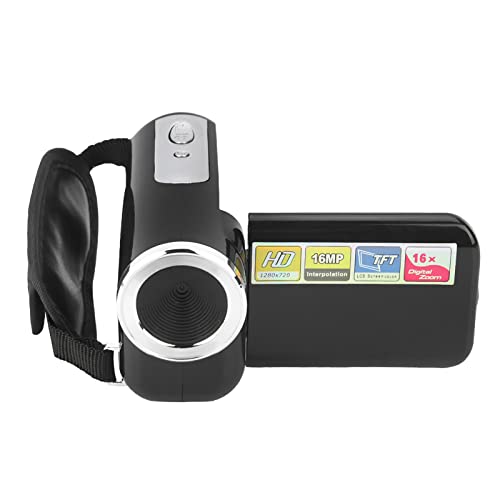 Portable Child DV Camera, 16X Digital Zoom, HD Camera, Support Memory Card, Children's Toys with TFT LCD Sceen (Black)