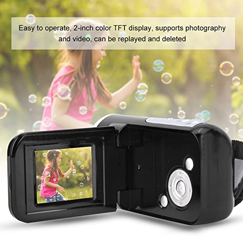 Portable Child DV Camera, 16X Digital Zoom, HD Camera, Support Memory Card, Children's Toys with TFT LCD Sceen (Black)