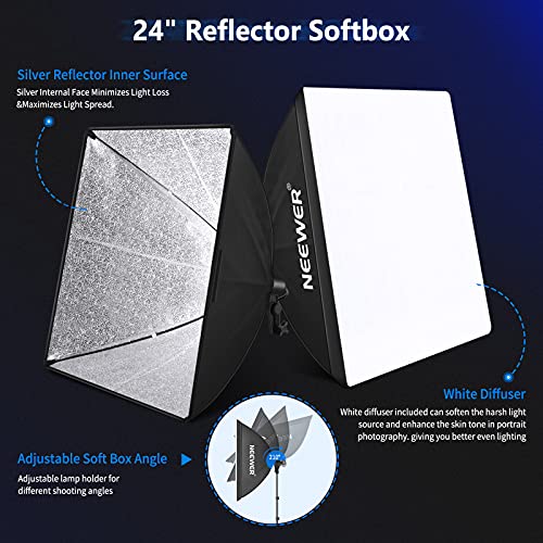 NEEWER Photography Lighting kit with Backdrops, 8.5ftx10ft Backdrop Stand, 800W Equivalent 5500K Umbrella Softbox Continuous Lighting, Photo Studio Equipment for Portrait Product Photo Shoot