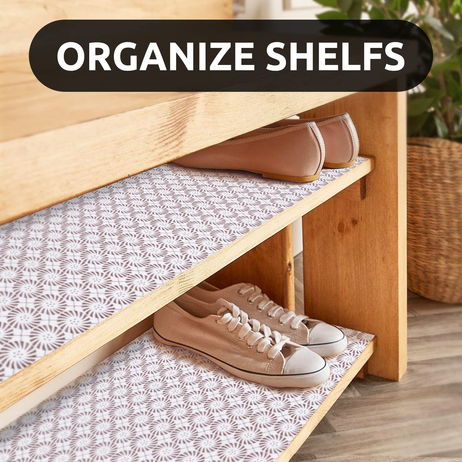 RAY STAR 12X120 Inch Shelf Liner for Kitchen Cabinets, Non-Adhesive Cabinet Liner Washable, PVC Drawer Liner for Dresser Non-Slip Bathroom (Circle)(1 Roll)