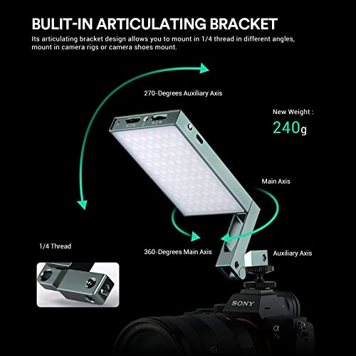 Godox M1 RGB Mini Creative Light,Led Video Light,13W 2500k-8500k Adjustable,CRI97 TLCT 97 RGB 0-360 Full Color,Music Beats Light Function and 40 FX Lighting Effects with Aluminum Alloy Shell(Green)