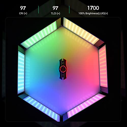 Godox M1 RGB Mini Creative Light,Led Video Light,13W 2500k-8500k Adjustable,CRI97 TLCT 97 RGB 0-360 Full Color,Music Beats Light Function and 40 FX Lighting Effects with Aluminum Alloy Shell(Green)