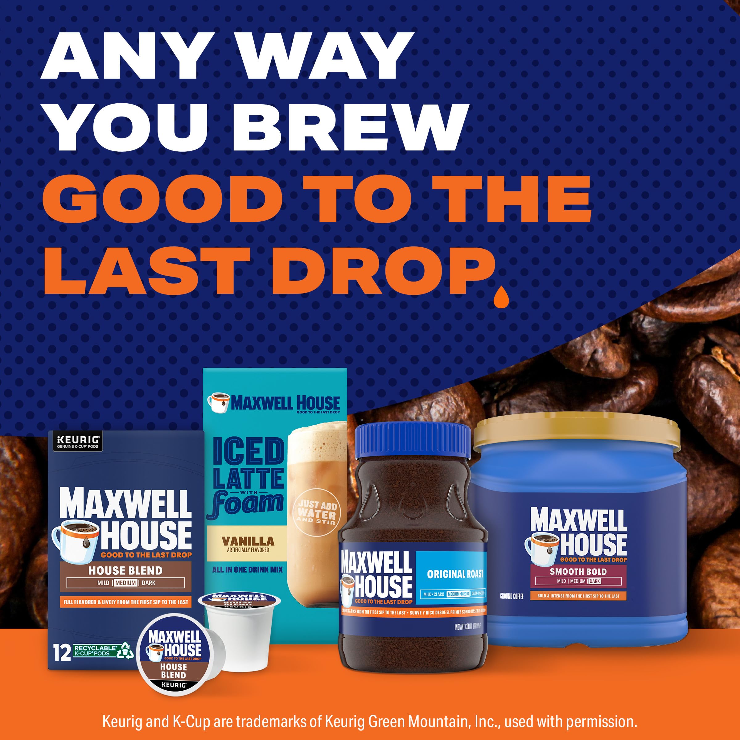 Maxwell House Smooth Bold Roast Ground Coffee (26.7 oz Canister)