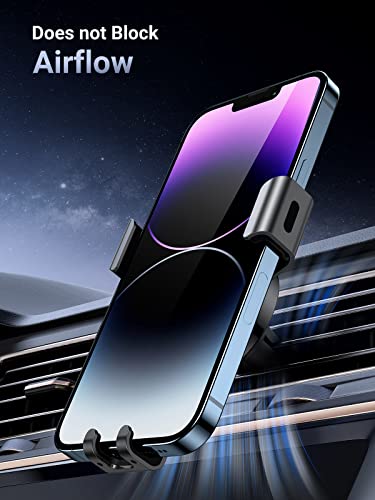 UGREEN Car Vent Phone Mount Air Vent Clip Cell Phone Holder Gravity Auto Lock Compatible with iPhone 14 Pro Max 14 Plus, iPhone 13 12 11 Pro Max XR XS 8 7 Plus SE, Samsung Galaxy S22 Smartphone Black