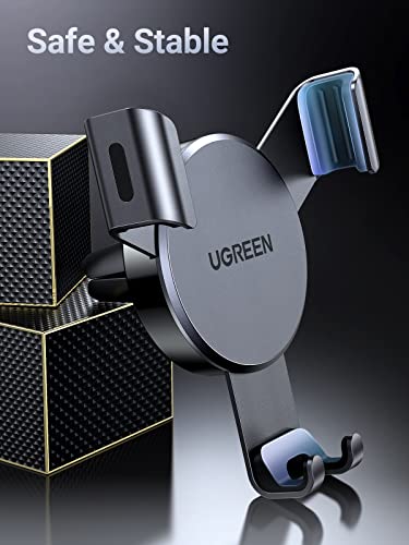 UGREEN Car Vent Phone Mount Air Vent Clip Cell Phone Holder Gravity Auto Lock Compatible with iPhone 14 Pro Max 14 Plus, iPhone 13 12 11 Pro Max XR XS 8 7 Plus SE, Samsung Galaxy S22 Smartphone Black
