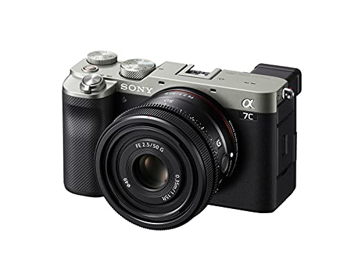 Sony Alpha 7C Full-Frame Mirrorless Camera - Silver (ILCE7C/S) with Sony FE 50mm F2.5 G Full-Frame Ultra-Compact G Lens