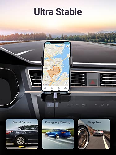 UGREEN Car Vent Phone Mount Air Vent Clip Cell Phone Holder Gravity Auto Lock Compatible with iPhone 14 Pro Max 14 Plus, iPhone 13 12 11 Pro Max XR XS 8 7 Plus SE, Samsung Galaxy S22 Smartphone Black