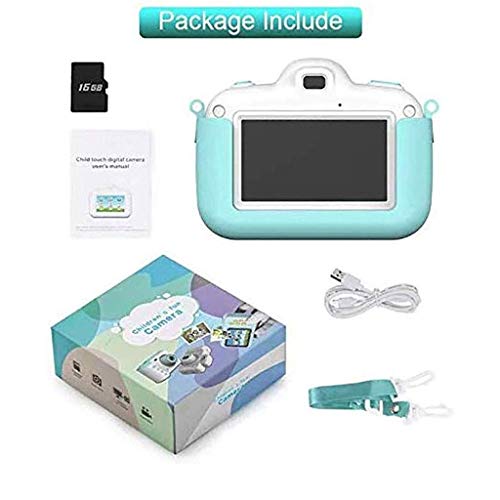LKYBOA Kids Camera, Digital Camera for Kids Gifts, Camera for Kids 3-10 Year Old 3.0 Inch Touch Large Screen with 16GB SD Card, USB Charging Kids Camera (Color : Blue)