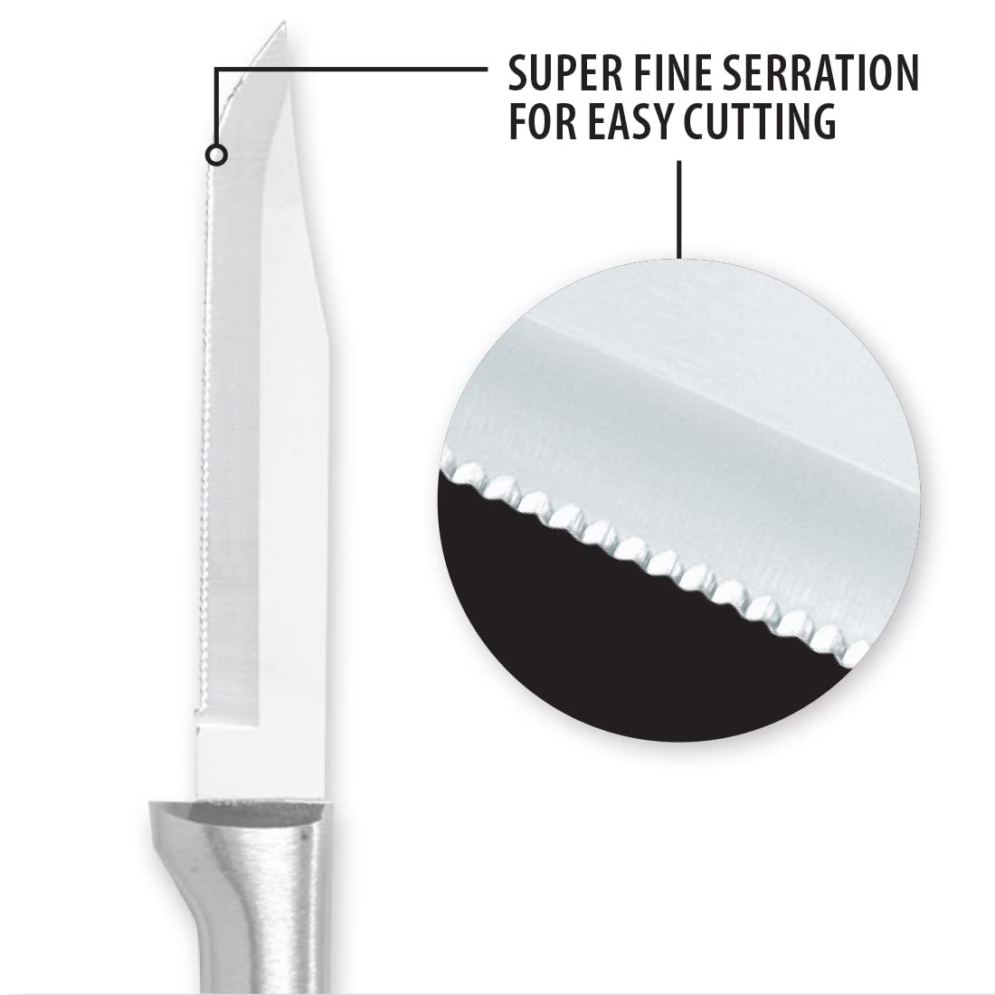 Rada Cutlery Regular Serrated Paring Knife – Stainless Steel Blade With Stainless Steel Resin Handle, 6-3/4 Inches