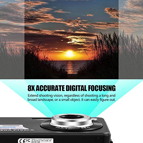 18 Mp Digital Camera 8X Zoom Card Digital Camera 5 Mp 2.7In LCD Display Maximum Support 32Gb Memory Card Builtin Microphone Rouge (Black)