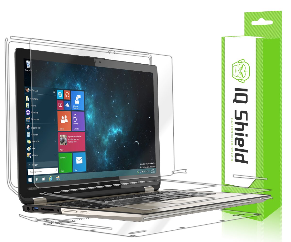 IQShield Full Body Skin Compatible with Toshiba Satellite Radius 15.6 inch (2015) + LiQuidSkin Clear (Full Coverage) Screen Protector HD and Anti-Bubble TPU Film