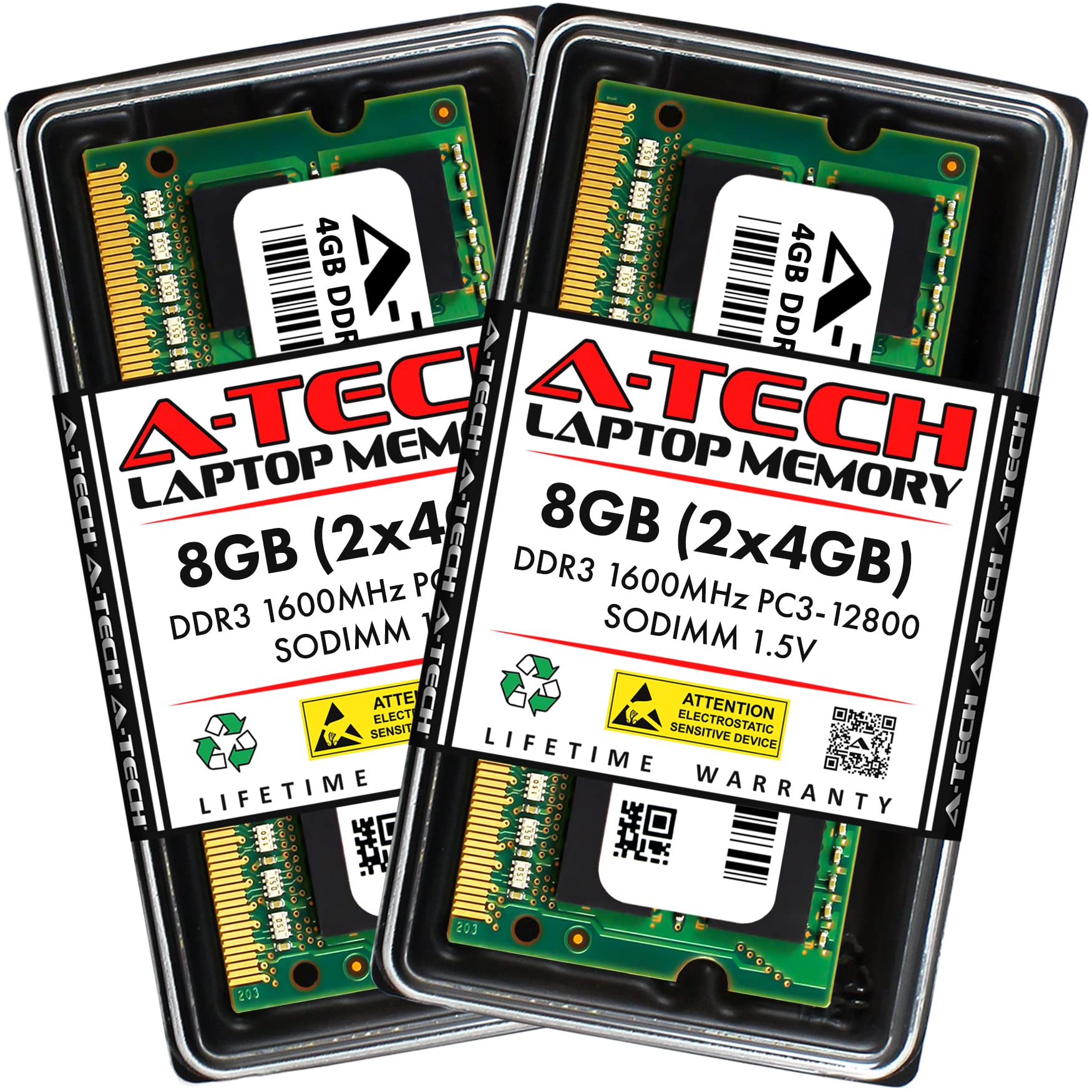 A-Tech 8GB Kit (2x4GB) RAM for Toshiba Satellite Radius 14-C009, P50W-CBT2N22 | DDR3 1600MHz PC3-12800 SODIMM 1.5V Non-ECC Memory Upgrade