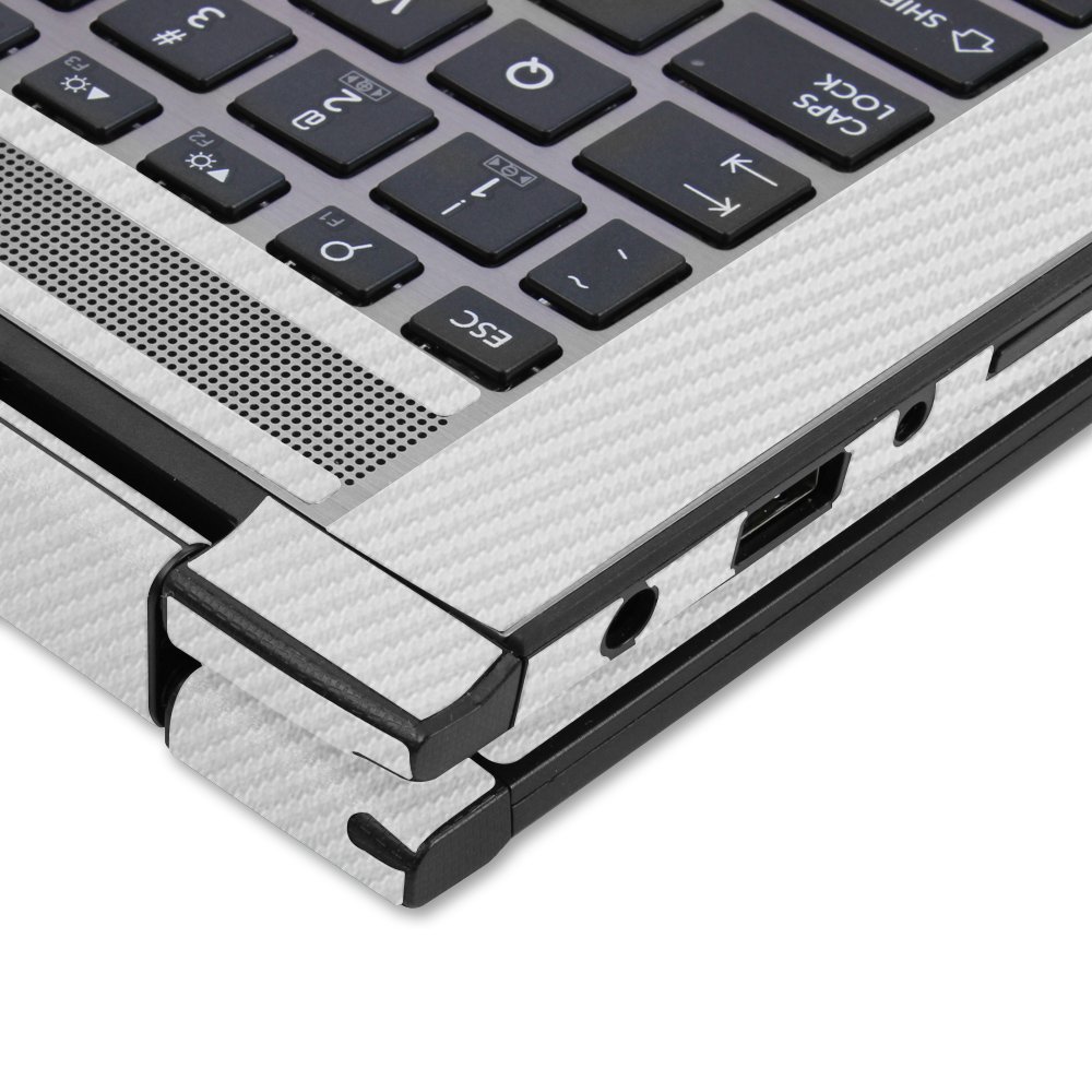 Skinomi Silver Carbon Fiber Full Body Skin Compatible with Toshiba Satellite Radius (2015, 14 inch)(Full Coverage) TechSkin with Anti-Bubble Clear Film Screen Protector