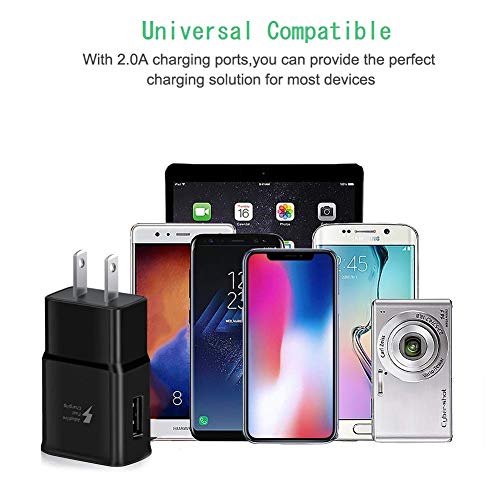 Adaptive Fast Charging USB Wall Charger, 2-Pack Fast Charging Block Travel USB Charger Adapter Compatible Samsung Galaxy S21 S20 S10 S9 S8 S7 Edge Plus, Note 8 9 10+, A13 A32 A52 A53, LG G5 G6 G7
